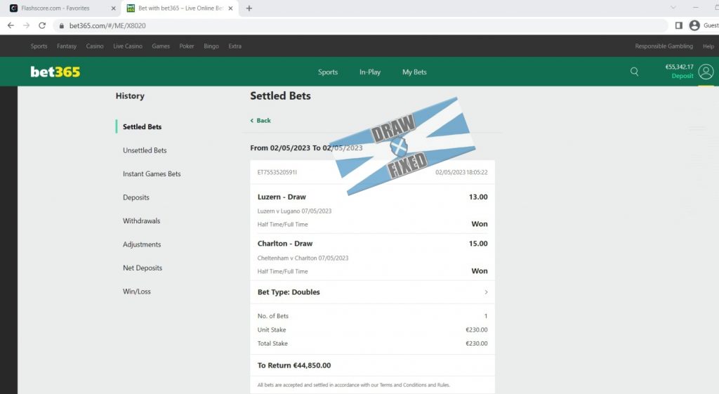 Fixed Match Draw Tips