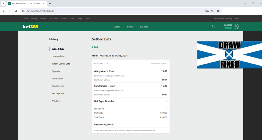 Fixed Match Draw Tips