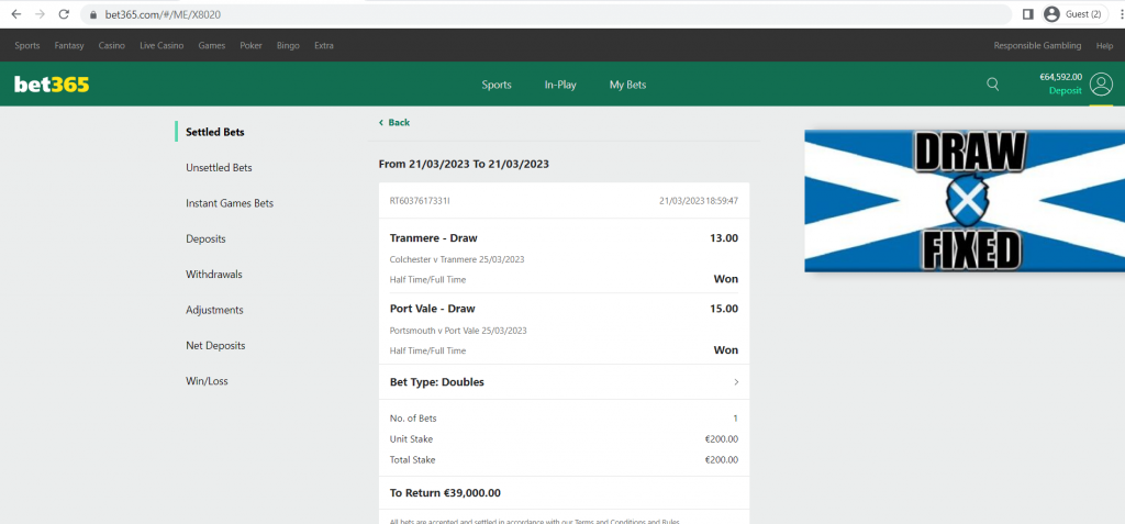 Fixed Match Draw Tips